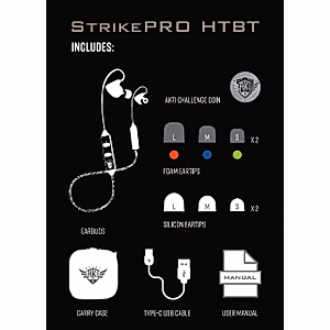 AKT1 Sport StrikePRO HTBT,Bluetooth Headphones with Hear Through and Sound Isolating Technology,4X Sound Amplification Hearing Protection for Shooting,Hunting and DIY Projects,NRR 29,10+ Hour Battery