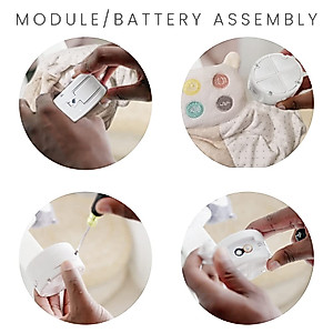 Lulyboo Lovey Baby Sleep Soother, Plush Security Blanket Teether with Music, White Noise and Vibration Machine, Attaches to Cribs, Llama