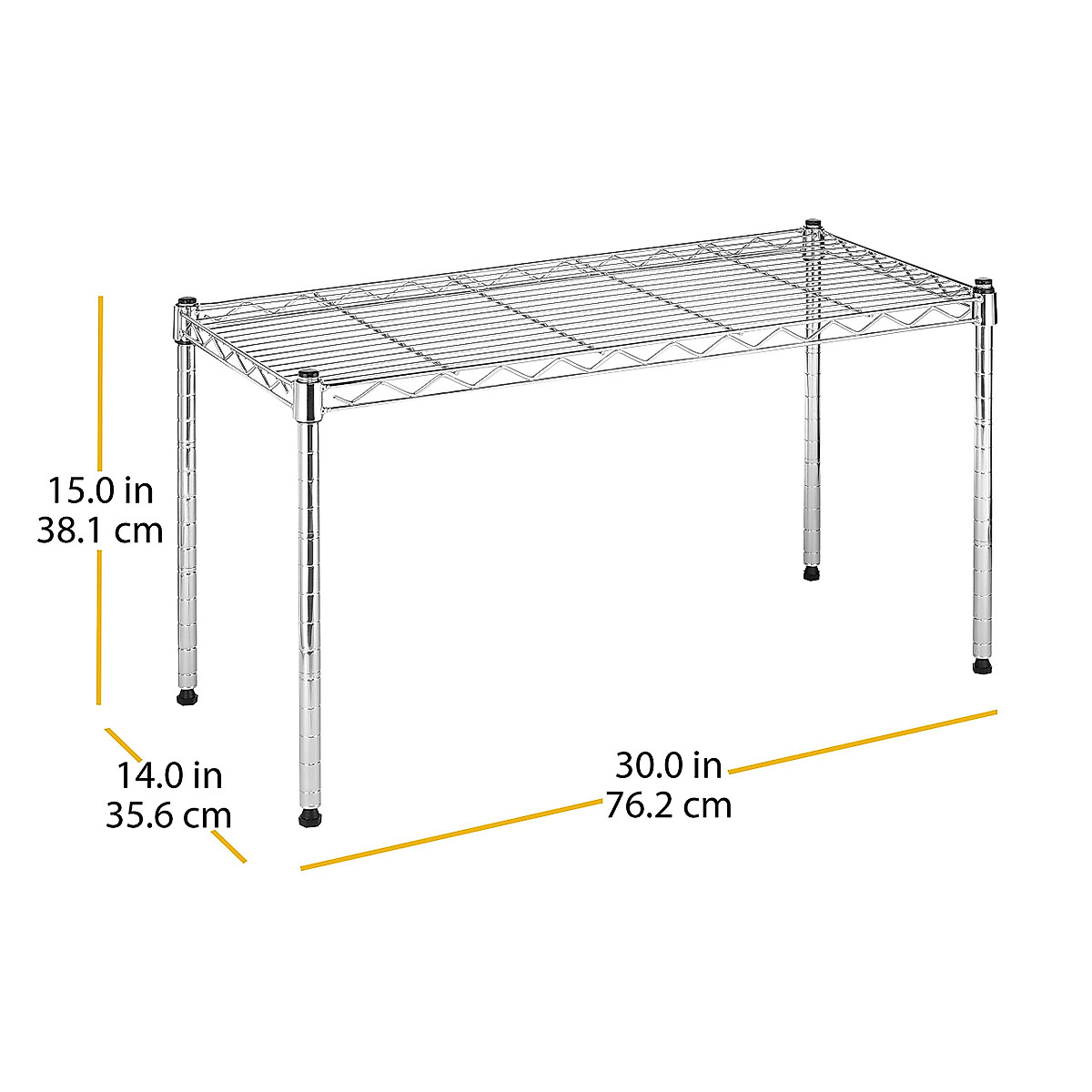 Whitmor Supreme Wide Stacking Shelf - Heavy Duty - Adjustable - Chrome
