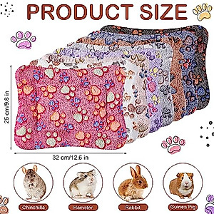 Ripeng 8 Pcs Guinea Pig Bed Mat Fleece Cat Bed Pad Dog Crate Mat for Indoor Warm Reversible Pet Bedding for Small Animal Bed Washable Kennel Crate Pad Cat Carrier Mat(Multicolor, 12.6" x 9.8")