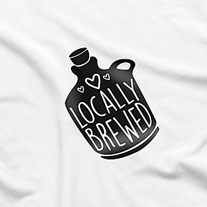 Printique Organic GOTS Certified Baby Onesie Unisex Bodysuit 0-18 months - Locally Brewed | Funny Quote Sarcastic Gift (Locally Brewed, 0-3 Months)