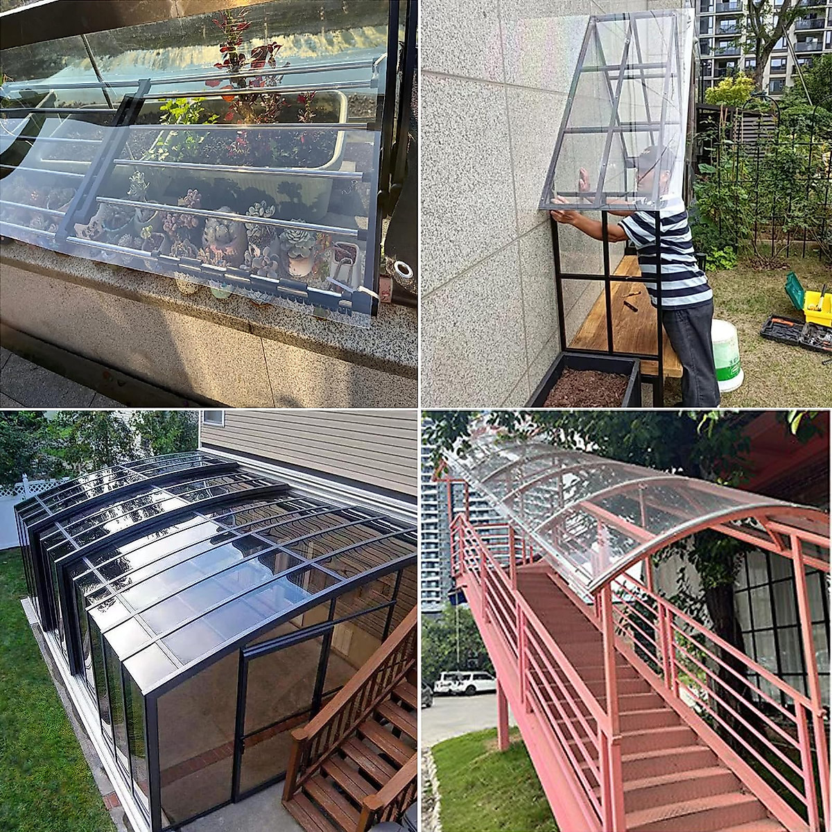 Polycarbonate Sheets Clear Acrylic Plastic Sheet - 2mm,3mm,4mm,5mm Thick,UV Protected,Glass Replacement Panels,for Shed Windows Roofing Greenhouse Canopy Carport,Custom (3.94x3.94in,3mm)