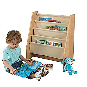 KidKraft Modern Table and 2 Chair Set & Sling Bookshelf - Natural