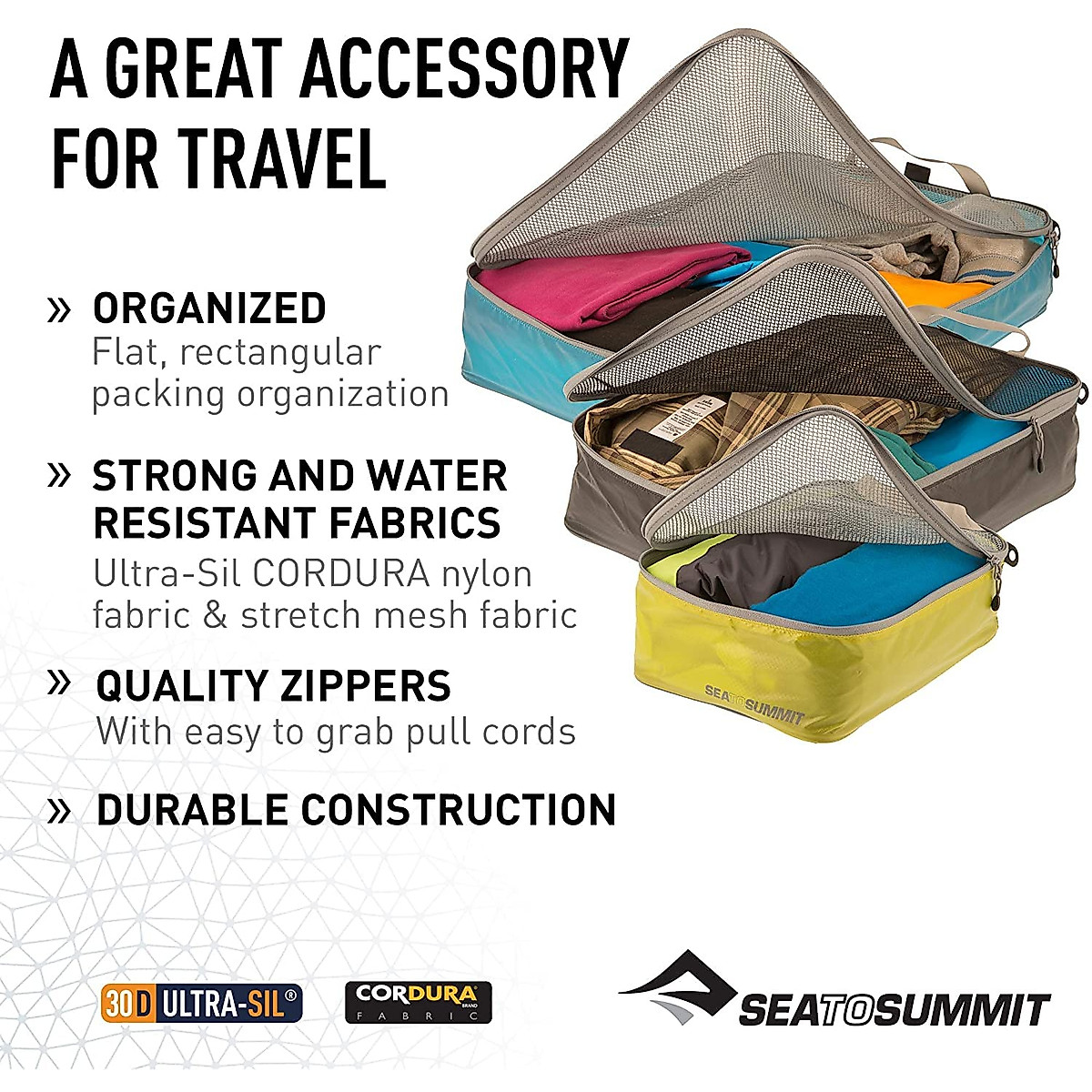 Sea to Summit Travelling Light Garment Mesh Bag Packing Organizer, Small, Black