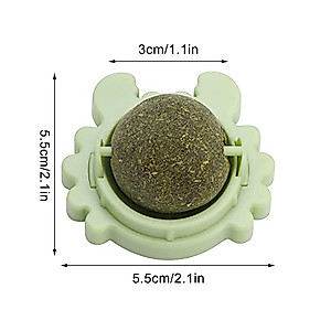 Catnip Wall Toys, 4 Pack Cat Toys, Rotatable Silvervine Catnip Lickable Balls, Healthy Catnip Wall Ball, Cat Chew Toy, Teeth Cleaning Cat Bite Toy, Cat Wall Treats