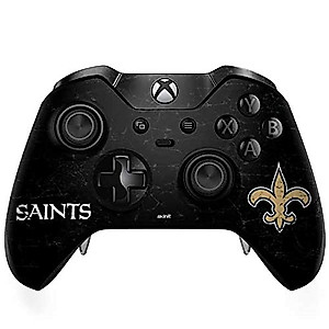 Skinit Decal Gaming Skin compatible with Xbox One Elite Controller - Officially Licensed NFL New Orleans Saints Distressed Design