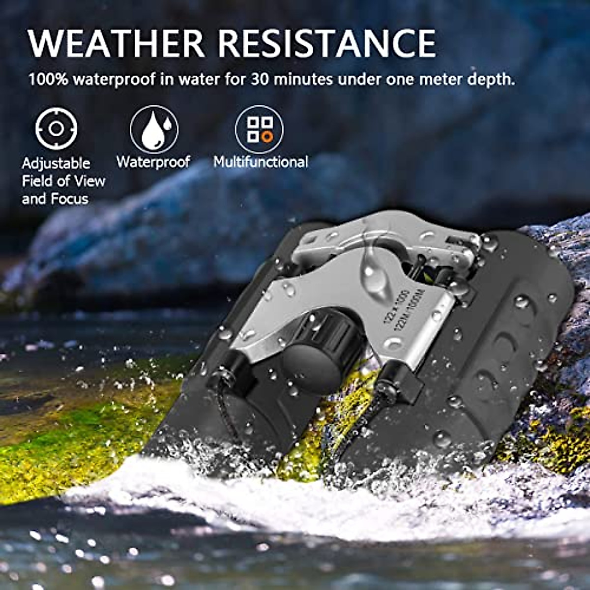 OuYteu Binoculars 122x1000 Compact with Clear Low Light Vision, Large Eyepiece Binocular for Adults Kids,High Power Easy Focus Binoculars for Bird Watching,Outdoor Hunting,Travel,Sightseeing