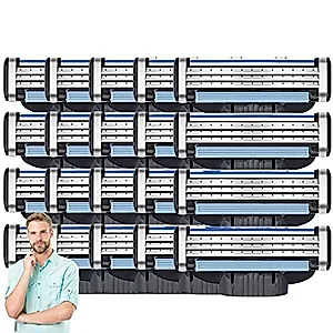 Razor Blades Refills for Mach3, Razor Blades Men, Turbo Razor Blades Refills for Gillette with Precision Cut Stainless Steel Blades, Men Shaver Blade for Longer Hair and Hard to Shave Spots