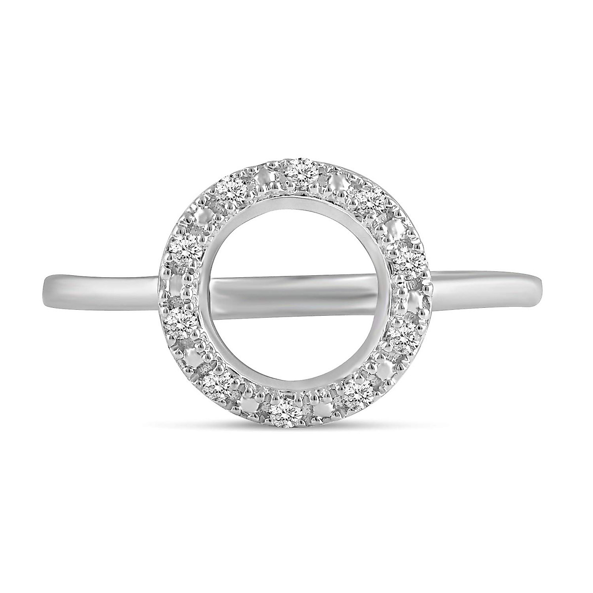 Fifth and Fine 1/10 CTW Diamond Circle Ring Set in Sterling Silver (White, 9)