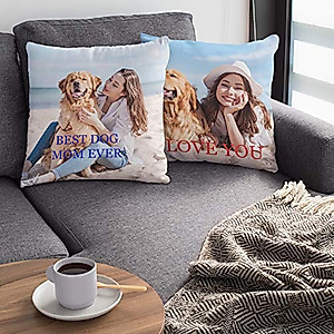 Custom Love, Couple Photo Pillow w Any Picture | 16x16 - Optional Pillow Insert | Personalized Pillow Cover with Your Loved Ones - Custom Gifts w Any Picture, Couple Gifts