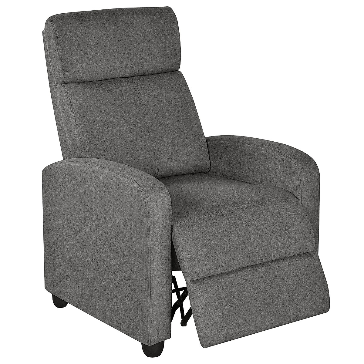 Topeakmart Fabric Recliner Sofa Push Back Recliner Chair Adjustable Modern Single Reclining Chair Upholstered Sofa with Pocket Spring Living Room Bedroom Home Theater Light Grey