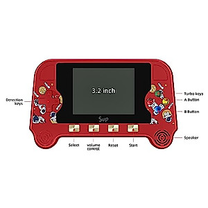 TimeMax Portable Handheld Game Consoles Video Games for Kids and Adults 3.2-inch Screen 500 Preloaded Classic Retro Games Built-in Battery 2-Player Controller TV Connection (Red)…