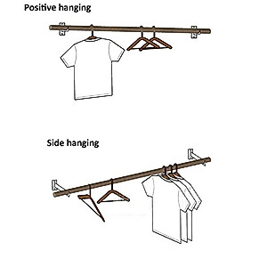 Industrial Pipe Clothing Rack Wall Mounted Real Wood Shelf,retail Store Garment Rack Display Rack Commercial Clothes Racks,pipe Shelving Floating Shelves Wall Shelf,space-saving Hanging Clothes Rack