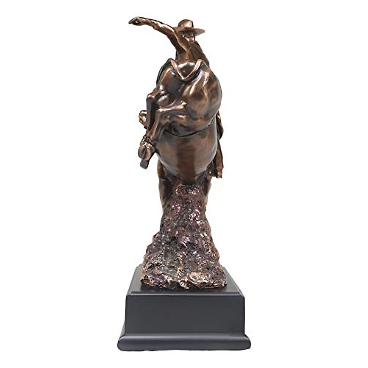 Ebros Large Rustic Western Rodeo Bull Rider Cowboy On Bucking Bull Statue in Electroplated Sepia Bronze Finish Old World Wild West Cattle Bull Riding Cowboys Accent Figurine