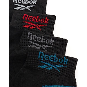 Reebok Boys' Quarter Socks - 6 Pack Stretch Performance Quarter Cut Arch Support Socks - Cushioned Athletic Socks for Boys, Size Medium, Formal Black