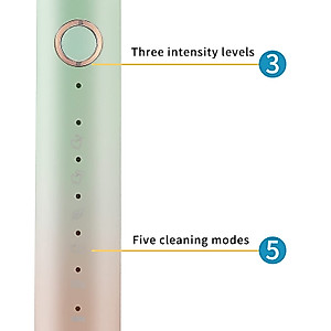 NEILDEN Adult Ultrasonic Electric Toothbrush, IPX8 Rechargeable Electric Travel Full Clean Elements Care Toothbrush, Sonic Electric Toothbrush Set Green