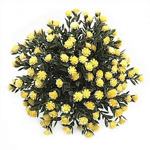 LoveniMen Artificial Mini Flowers, Gypsophila Plastic Plants Fake Flowers Wedding Bridal Bouquet Party Indoor Outdoor DIY Home Garden Verandah Corridor Table Arrangements Decoration Yellow - 20 pcs