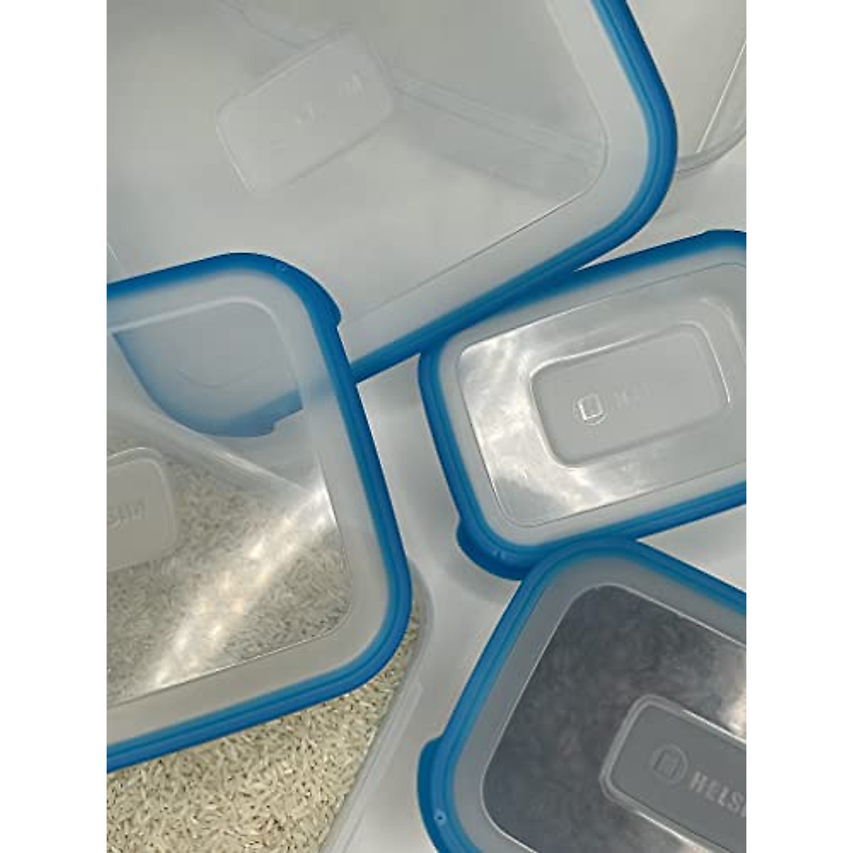 HELSIM Blue 10-Piece Containers Set with Lids for Storage, Lunch, and Meal Prep, Dishwasher & Microwave Safe