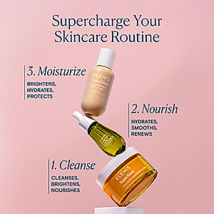 ELEMIS Superfood AHA Glow Cleansing Butter, Daily Skincare Facial Cleanser to Brighten, Nourish & Hydrate Skin, Facial Mask & Brightening Cleanser