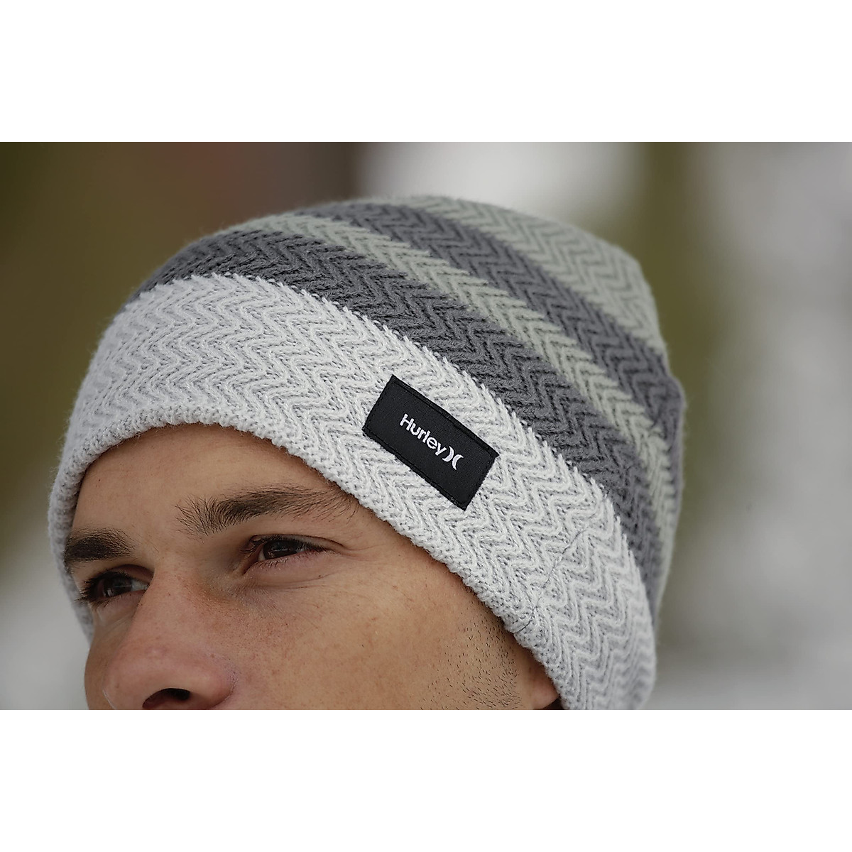 Hurley Men's Winter Hat - Loose Knit Marled Beanie, Navy