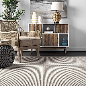 Rugs USA x Arvin Olano Patricia Jute and Wool Area Rug, 6x9, Ivory