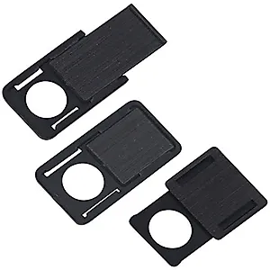 ALXCD Webcam Slider Cover for Laptop, 3 Pcs Ultra Thin 0.03 inch Plastic Slider Cover for Computer Laptop Mac Web Camera (Black)