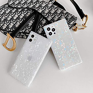 Cocomii Square iPhone 11 Case - Square Pearl Glitter - Slim - Lightweight - Glossy - Sturdy TPU Silicone - Mother-Of-Pearl Seashell - Luxury Aesthetic Cover Compatible with Apple iPhone 11 6.1" (Pink)