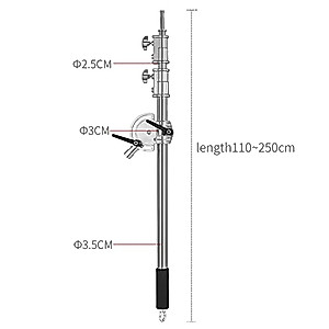 Heavy Duty Extension Boom Arm Bar for Photography C Stand and Light Stand,Adjustable 3.6-8.2ft Crossbar Holding Arm with Sand Bag for Softbox,Studio Strobe,Monolight,LED Video Light,Reflector ect.