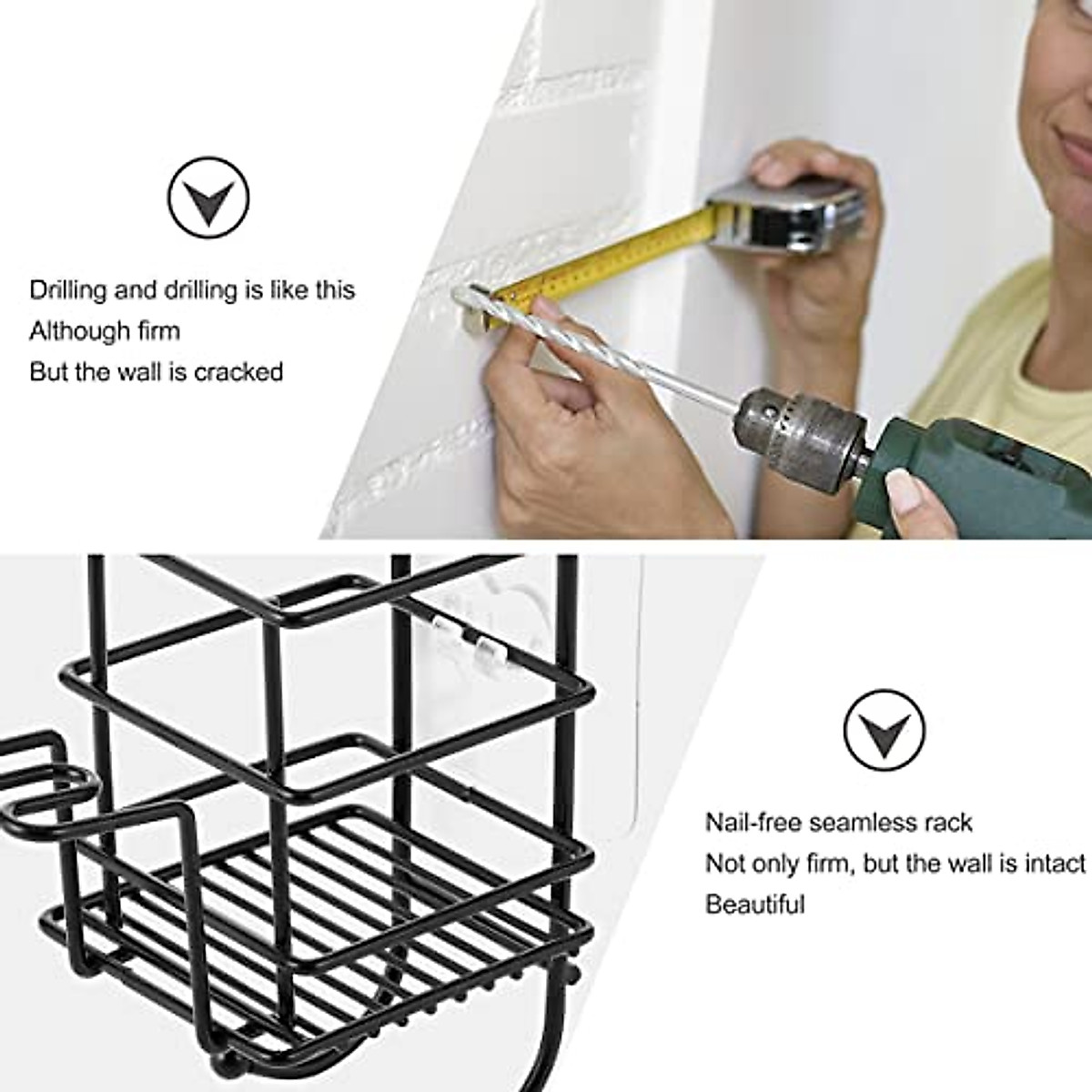 Zerodeko Shelving Brackets Wall Rack Shelf Shower Shower shower shelves shower basket shower rack Organizer Shelf, Adhesive Wall Mount Shelves Toothbrush Holders Wall Mounted