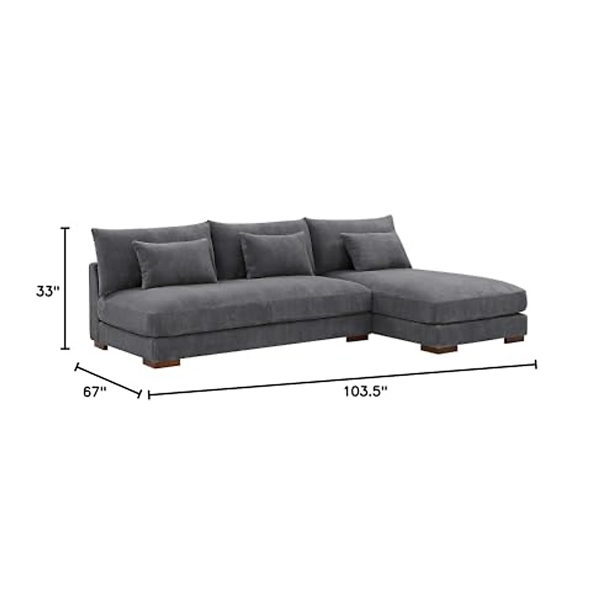 Oadeer Home Modular Sectional, Gray