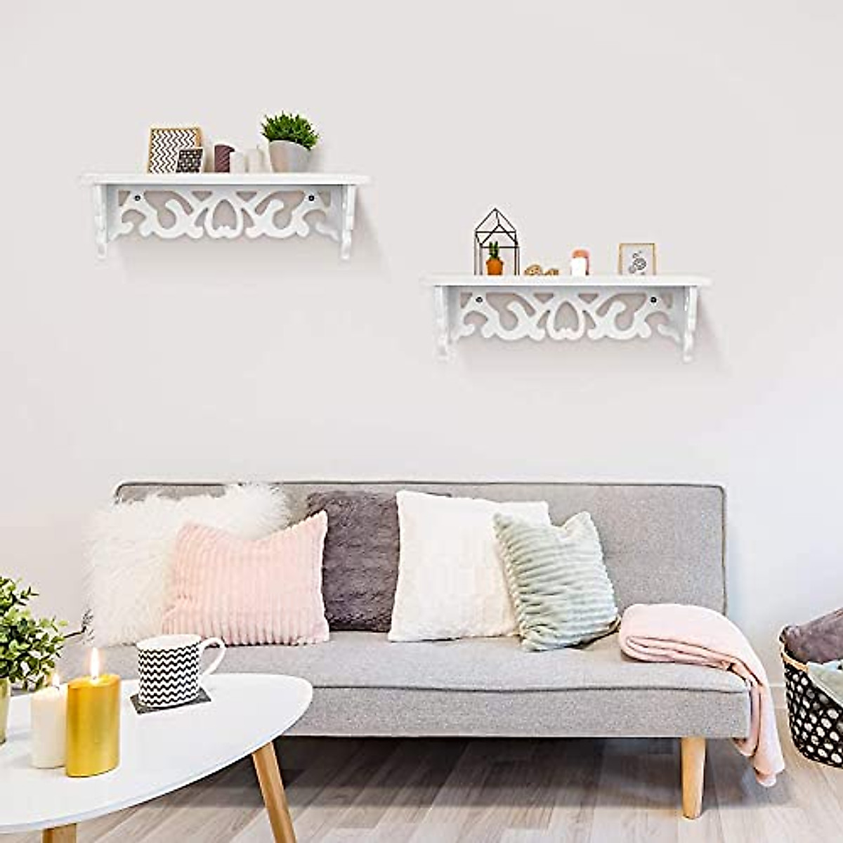 Wood Floating Shelves，Floating Shelves Wall Shelf 24 inches Long Farmhouse Bathroom Shelfs，Bedroom Walls Mounted Shelve