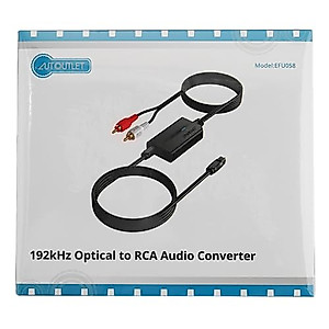 AUTOUTLET 192kHz DAC Digital to Analog Audio Converter 7ft/2.1m Digital Audio Optical to RCA Male Cable for HDTV, DVD, Blu-Ray Players and Game Consoles
