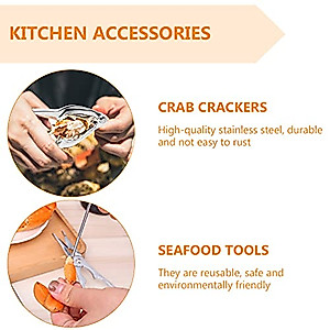Hemoton Home Tool Set 1 Set 8Pcs Seafood Set Lobster Leg Sheller Crab Shell Opener Remover Lobster Fork Pick Kitchen Gadget for Home Restaurant Flackers Crackers