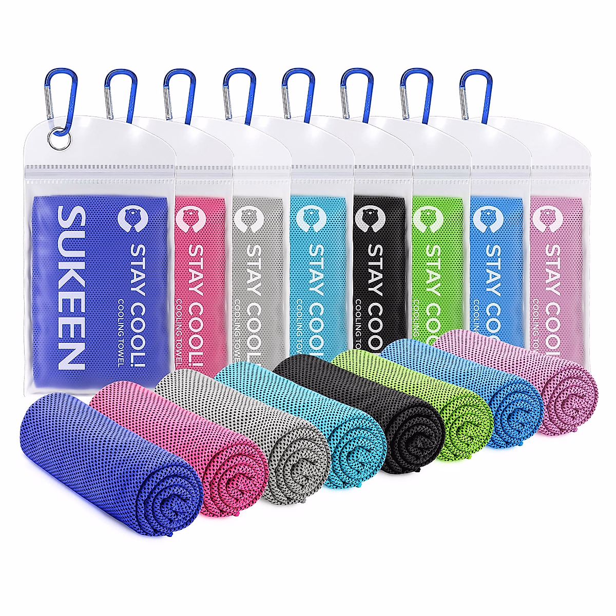 Sukeen Cooling Towel,Instant Evaporative Cooling for Sports,Yoga,Golf,Gym,Neck,Workout and More(40”x 12”)