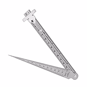 Stainless Steel Taper Welding Gauge Test Welding Taper Gap Gauge Depth Ruler Hole Inspection Tool