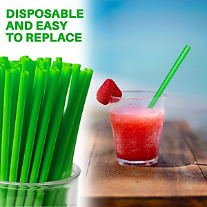 vaoruteng 10 Inch Drinking Straws (10 Inch x 0.28 Inch) (250, Green)