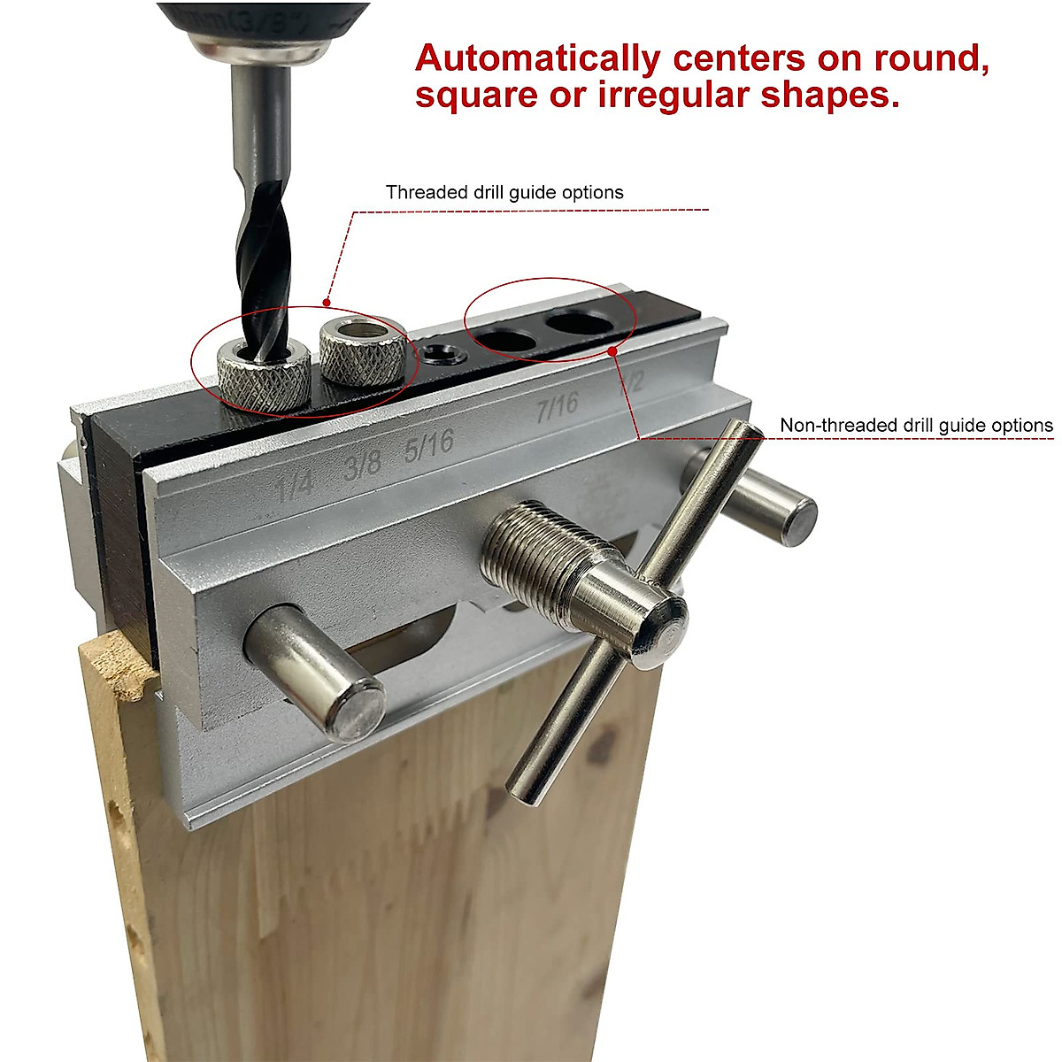 WAYCOJOY Self Centering Dowel Jig Kit, Drilling Guide Bushings Set, Woodworking Doweling Jig Puncher Locator Joints Tool for Straight Holes
