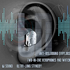 GUIQU Smart Watch with Earbuds, 6D Sound Effects, 1.3" HD Touch Screen, IP67 Waterproof, Sports Watch for Built-in GPS, Adventure Tactical Watch Compatible Android Phones and iOS