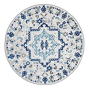 nuLOOM Celestial Contemporary Indoor/Outdoor Area Rug, 6' Round, Blue