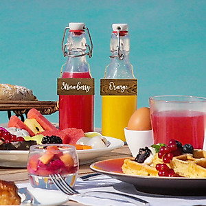 Darware Rustic Wood Beverage Signs (7-Flavor Mimosa Set); Drinks Labels for Coffee Urns, Iced Beverage Dispensers, and Carafes