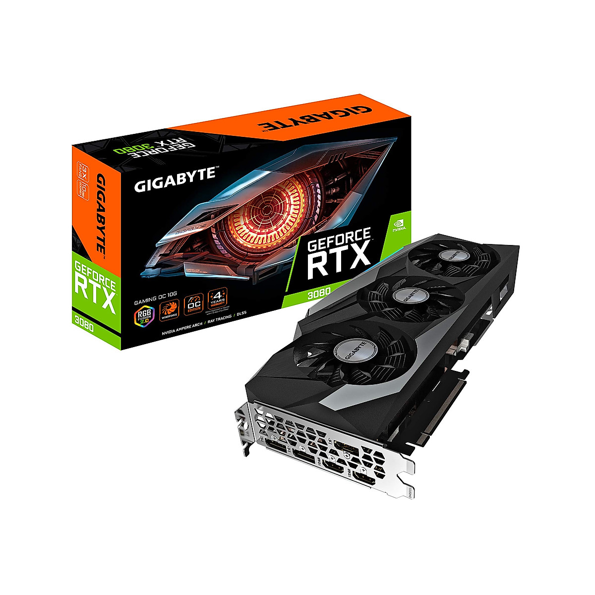 GIGABYTE GeForce RTX 3080 GAMING OC 10G Graphics Card, 3x WINDFORCE Fans, 10GB 320-Bit GDDR6X, GV-N3080GAMING OC-10GD Video Card