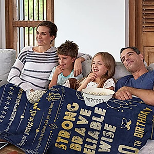 70th Birthday Gifts for Men, 70th Birthday Gifts for Him, 70 Year Old Birthday Gifts for Men, 70th Blanket 70th Birthday Decorations for Men, Gift for 70th Birthday Men, Navy Blue Blanket 60Lx50W Inch