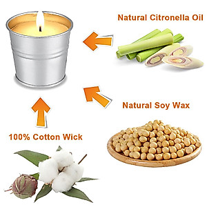 Citronella Candles Outdoor 12 Pack - 160 Hours Burn 100% Natural Soy Wax Candles Set for Home Garden Patio Camping Picnic, Scented Candles Gifts Women Wedding Birthday Christmas Housewarming Gift