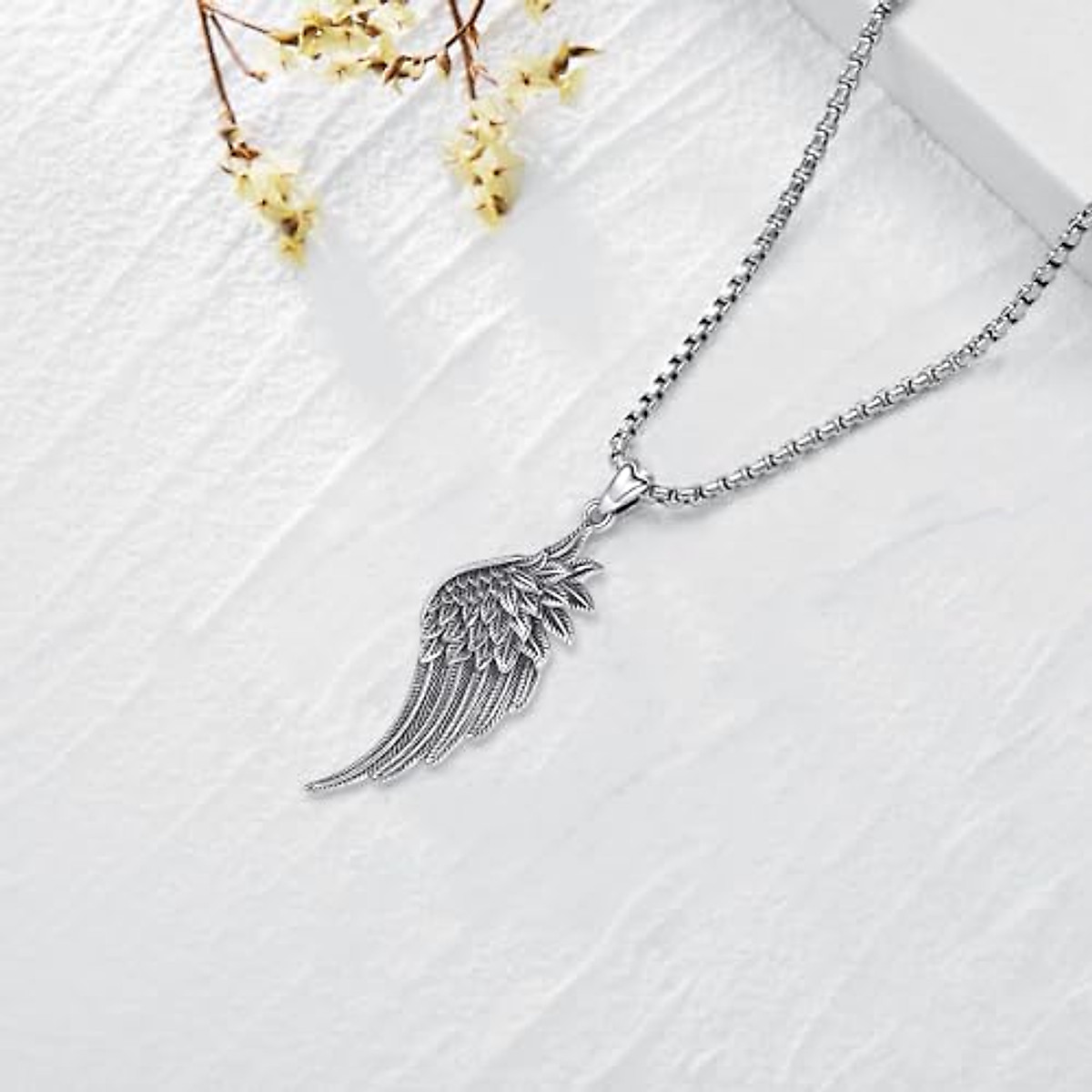LOOVE Angel Wing Necklace for Women Sterling Silver Guardian Angel Necklace Wing Pendant Charm Angel Jewelry Women