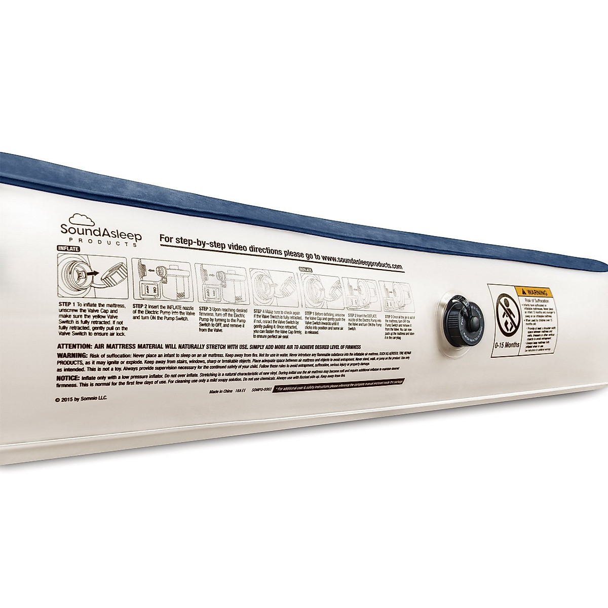 SoundAsleep Camping Series Air Mattress with Eco-Friendly PVC - Included Rechargeable Air Pump - Twin Size