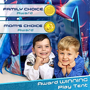 W&O Rocket Ship Play Tent with Blast Off Button - Ultimate Spaceship Tent with Captivating Space Sounds - Perfect for Indoor & Outdoor Adventures