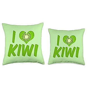 Epic Love Designs I Love Kiwi Cute Green Fruit Throw Pillow, 18x18, Multicolor