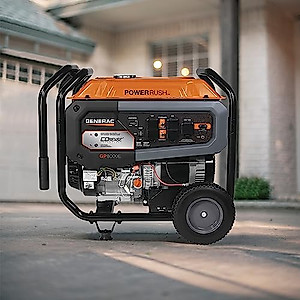 Generac 7715 GP8000E 8,000-Watt Gas-Powered Portable Generator - Electric Start with COsense - Powerrush Advanced Technology - Reliable Power for Emergencies and Recreation - 49 State Compliant