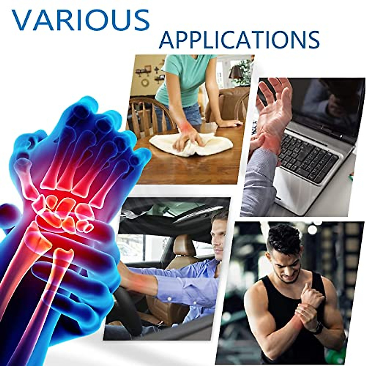 Cinlitek Wrist Brace Carpal Tunnel Pain Relief,Support Removable Metal Splint, Night Sleep Splint Wrist Brace Support,Adjustable Wrist Support Splint for Tendonitis, Arthritis, Sprains,Wrist Pain,Sport Injuries-Left Wrist Brace(M)