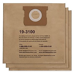 alton enterprises limited Stanley 19-3100 5-8 Gallon Disposable Filter Bag for Wet/Dry Vacuums, 3-Pack
